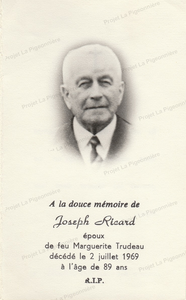 Joseph Ricard et Marguerite Trudeau – Projet La Pigeonnière